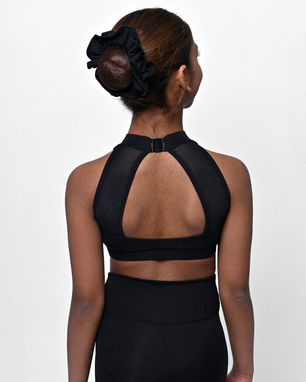 Gracie Crop Top - High Neck Dance Top with Mesh Detail | Total Dance
